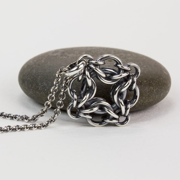 Celestial Fused Chainmaille Pendant Necklace — Handmade by Femailler